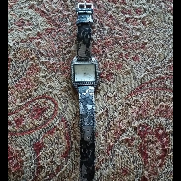 Joan Rivers | Accessories | Joan Rivers Rhinestone Leather Watch | Poshmark